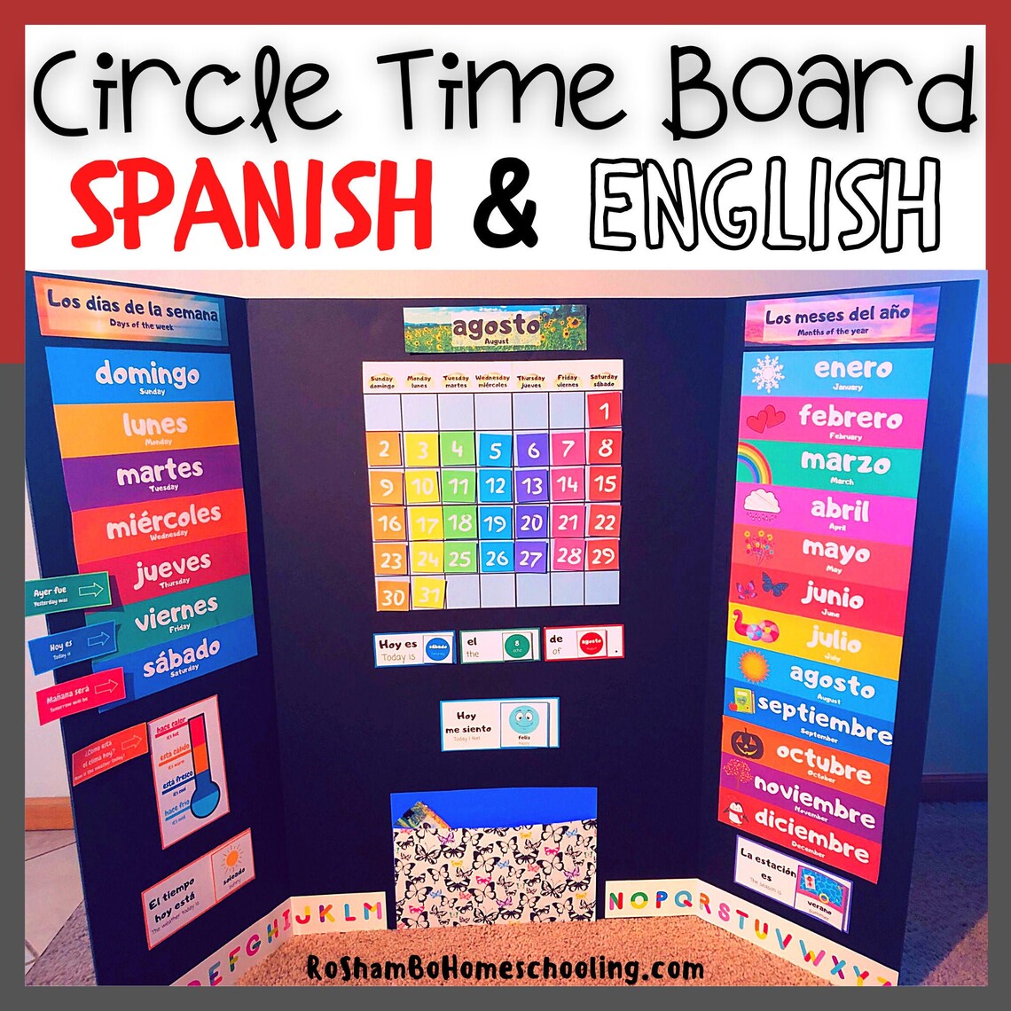 Circle Time Board Spanish and English Spanish Morning Board - Etsy