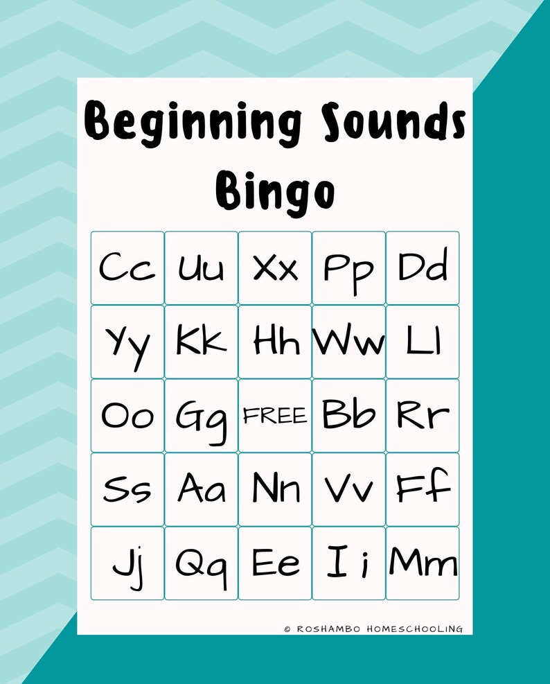 Phonics Bingo Game for Kids, Beginning Sounds, Printable - Etsy