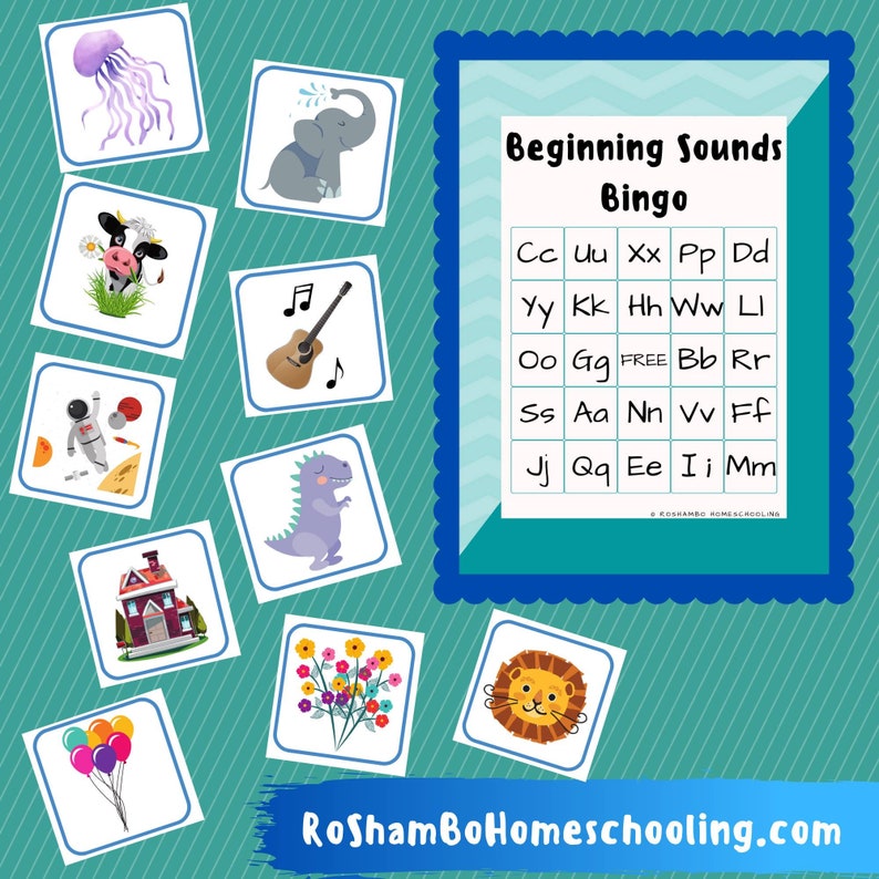 Phonics Bingo Game for Kids, Beginning Sounds, Printable - Etsy