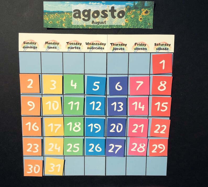 Circle Time Board, Spanish and English, Spanish Morning Board for ...