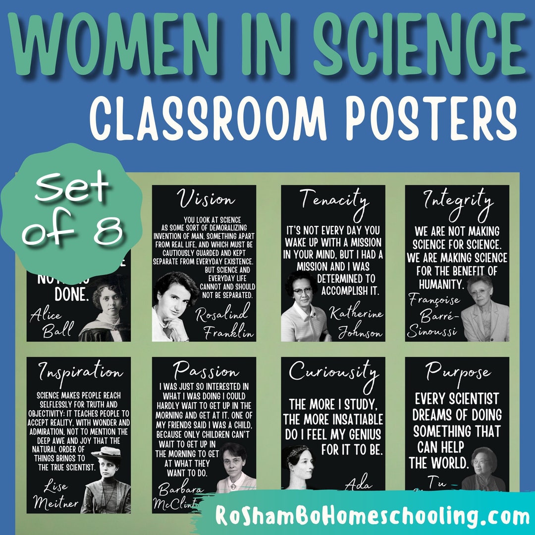 Women in Science Classroom Posters | Set of 8 | Printable, Digital ...
