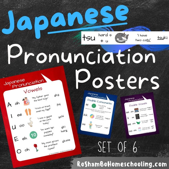 Japanese Pronunciation Posters Set of 6 - Etsy