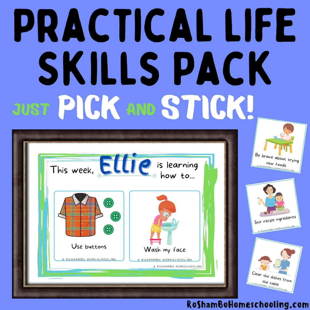 Montessori Practical Life Skills PRINTABLE Poster Pack for Ages 2-6 ...