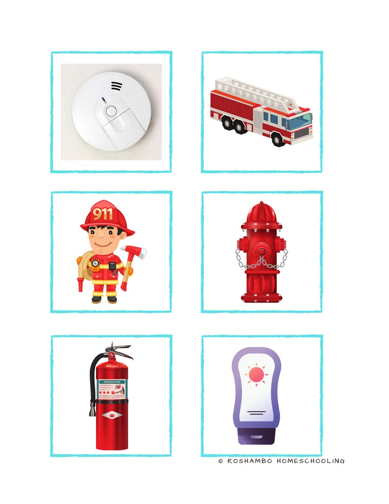 Learn About Safety! Matching Game for Kids, Printable, Digital Download ...