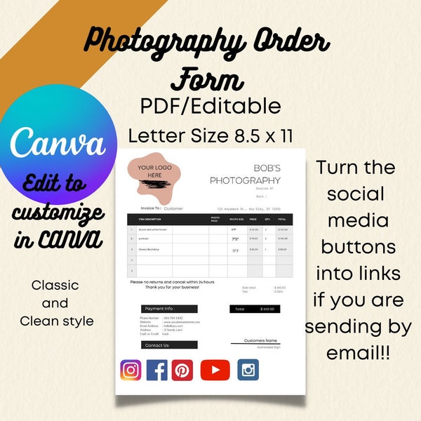 Picture Order Form - Etsy