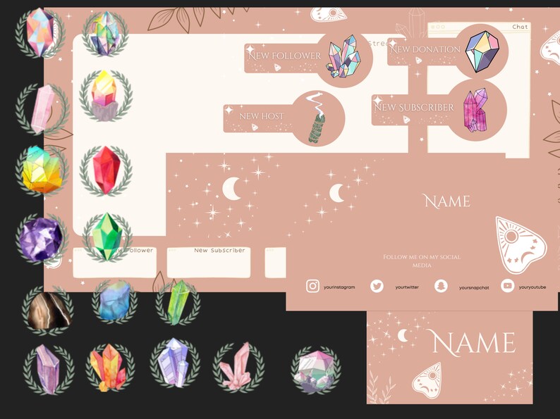 Twitch Overlay Package Twitch Panels Twitch Sub Badges - Etsy