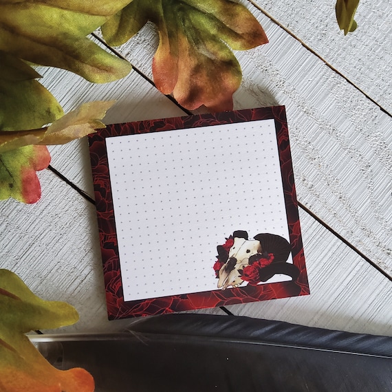 STICKY NOTES: Ram Skull and Red Roses Sticky Note Pad Ram - Etsy