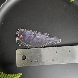MATTE STICKER: Crow and Red Thread of Fate - Etsy