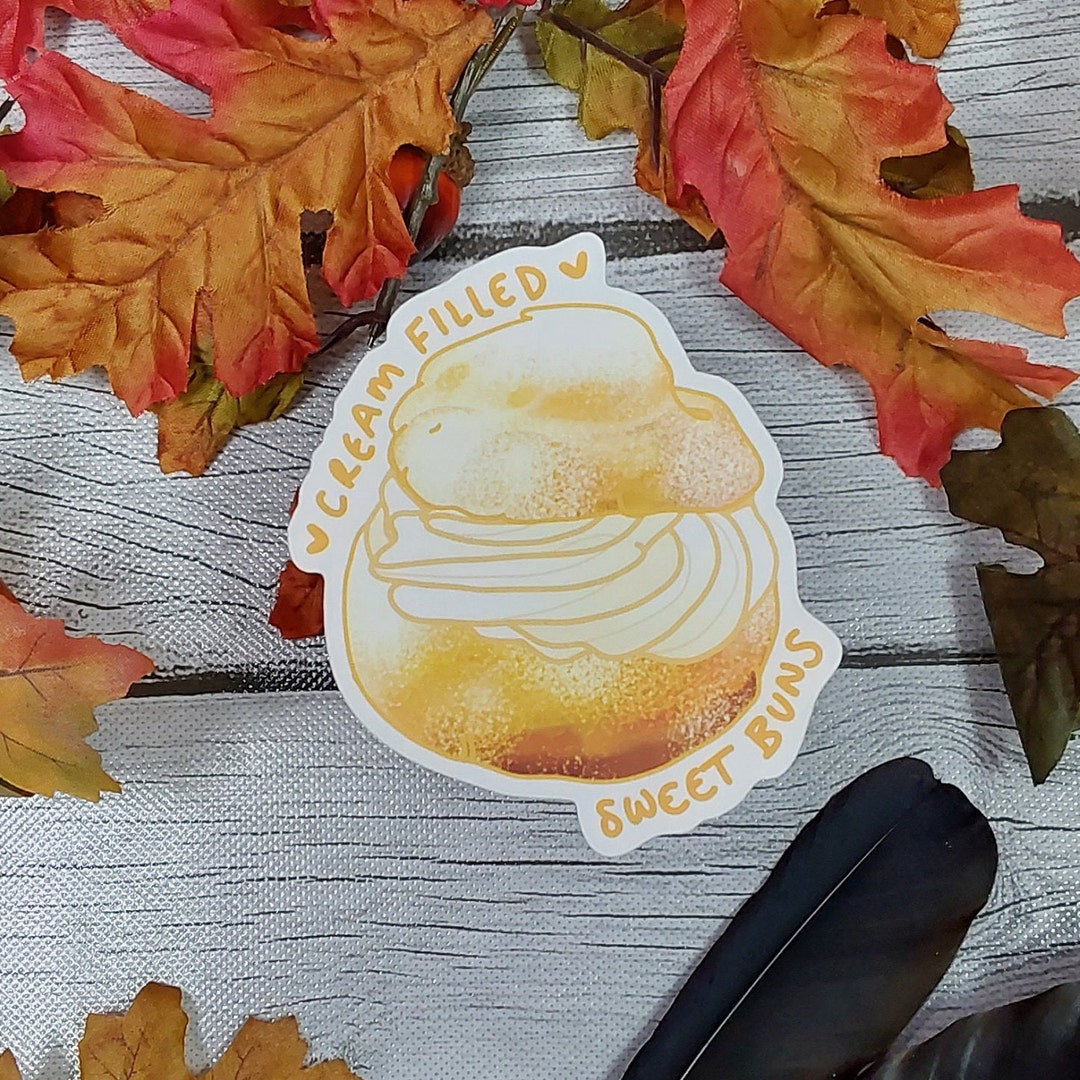 MATTE STICKER: Cream Filled Stuffed Buns Creampuff Sticker , Creampuff ...