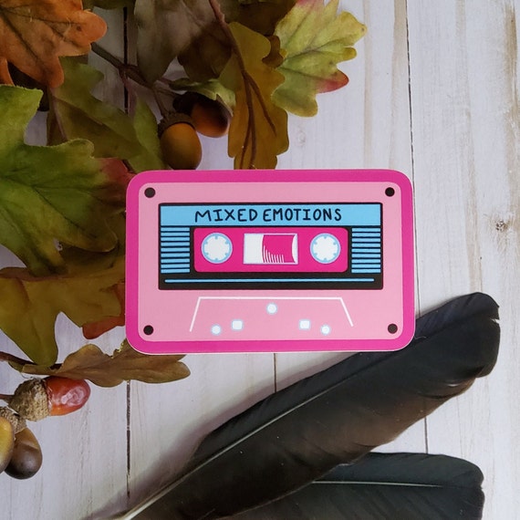 GLOSSY STICKER: Mixed Emotions Cassette Tape Sticker - Etsy