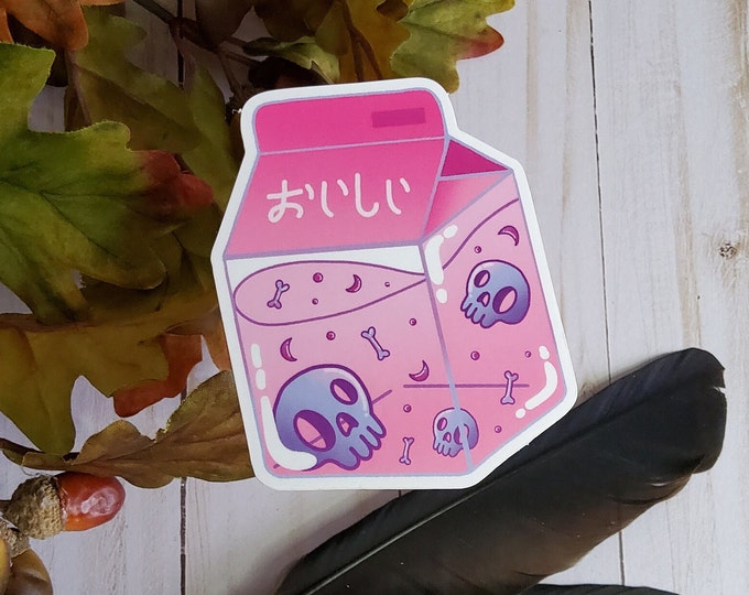 GLOSSY STICKER: Pink Milk Carton Milk Carton Sticker - Etsy