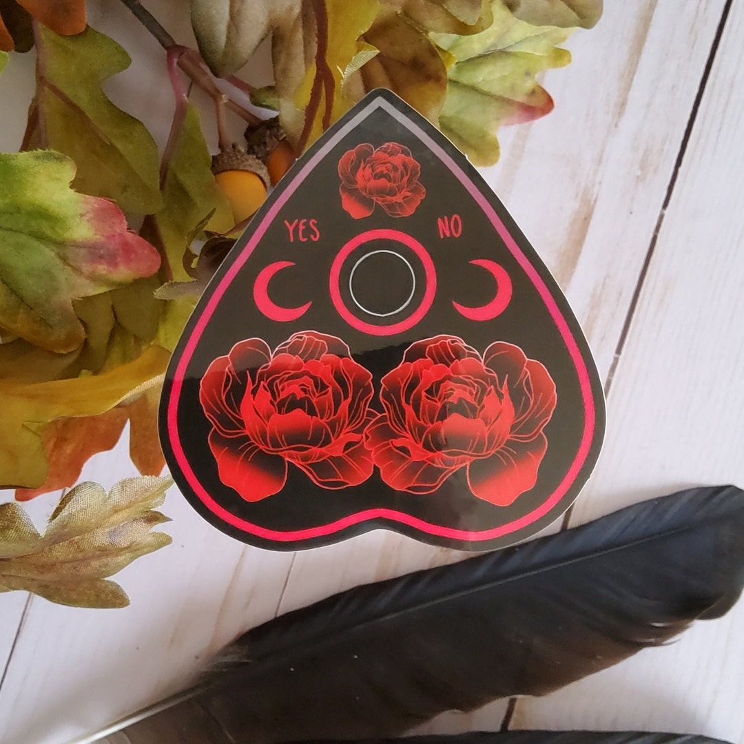GLOSSY STICKER: Black and Red Rose Planchette , Black and Red Rose ...