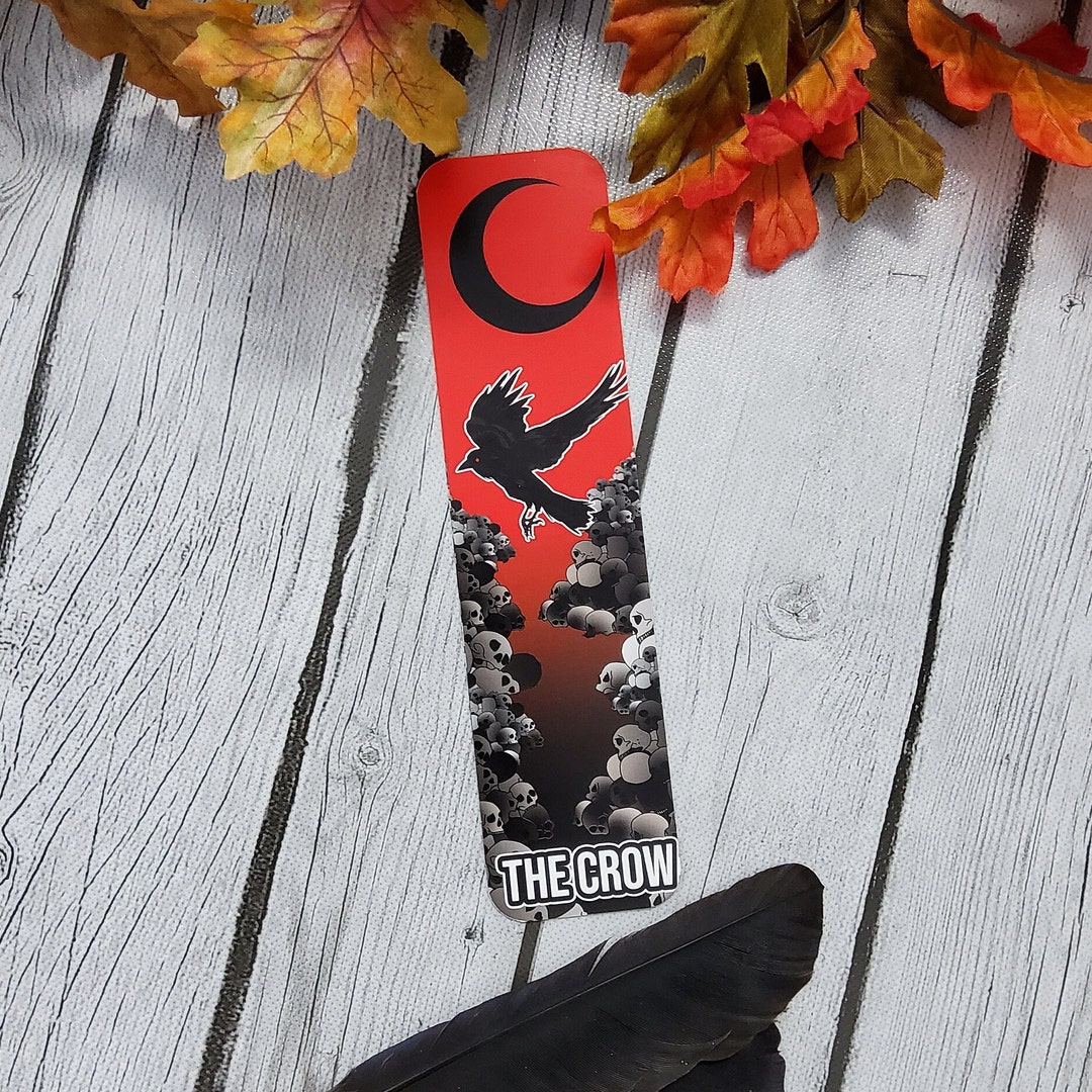 BOOKMARK: Crow Tarot Card Style Bookmark , Red Tarot Card Style ...