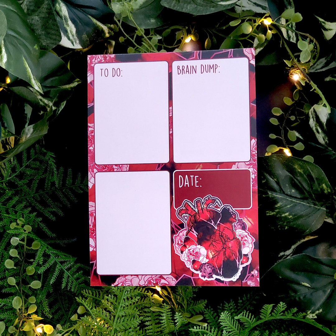 BRAIN DUMP NOTEPAD: Garnet Crystal to Do List , Garnet Crystal Notepad , Garnet Crystal to Do ...