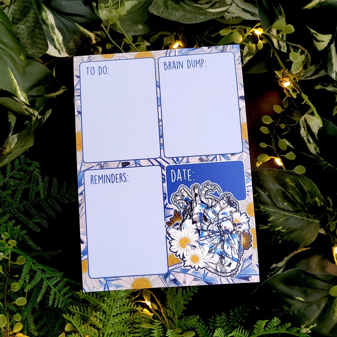 BRAIN DUMP NOTEPAD: April Blue Diamond Crystal to Do List , Blue ...