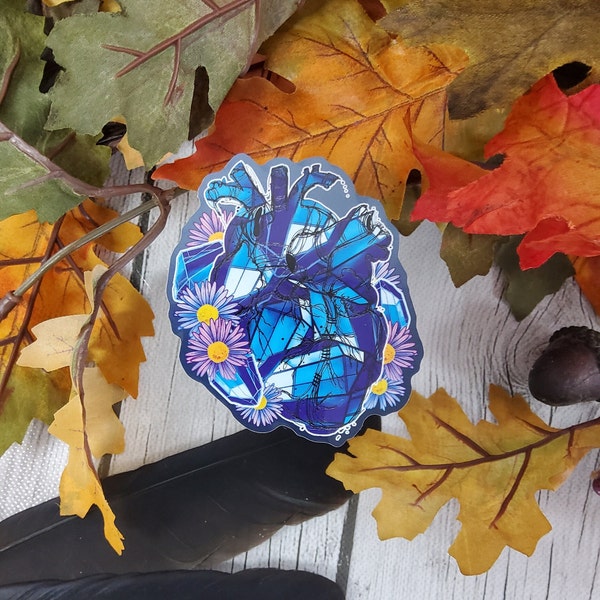 Sapphire Heart Sticker - Etsy