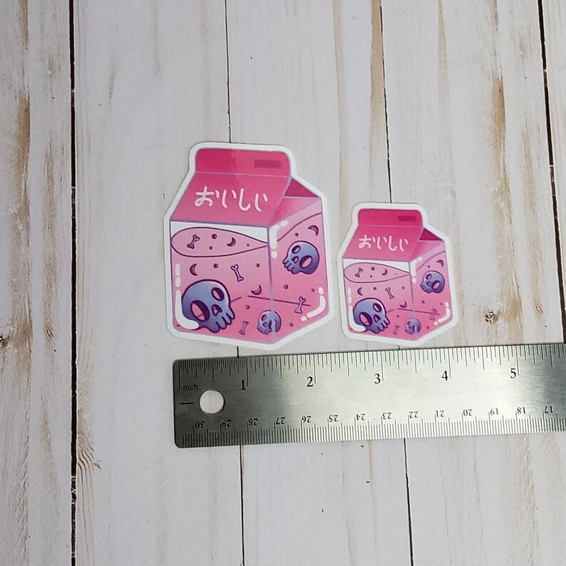 GLOSSY STICKER: Pink Milk Carton Milk Carton Sticker - Etsy