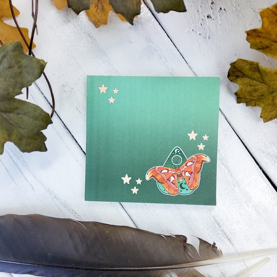 STICKY NOTES: Atlas Moth Green Planchette Sticky Notes Atlas - Etsy
