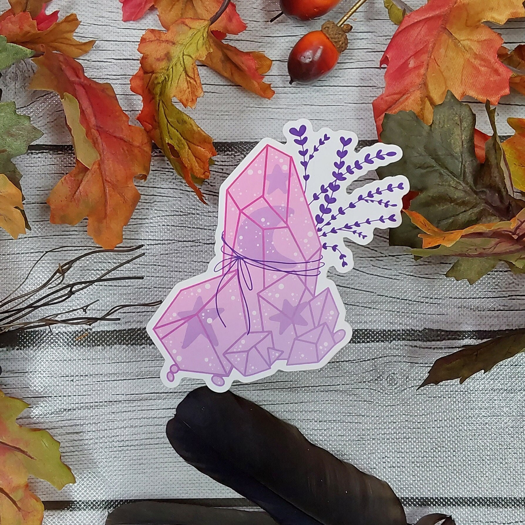 MATTE STICKER: Pastel Purple and Pink Crystal Sticker Pastel - Etsy