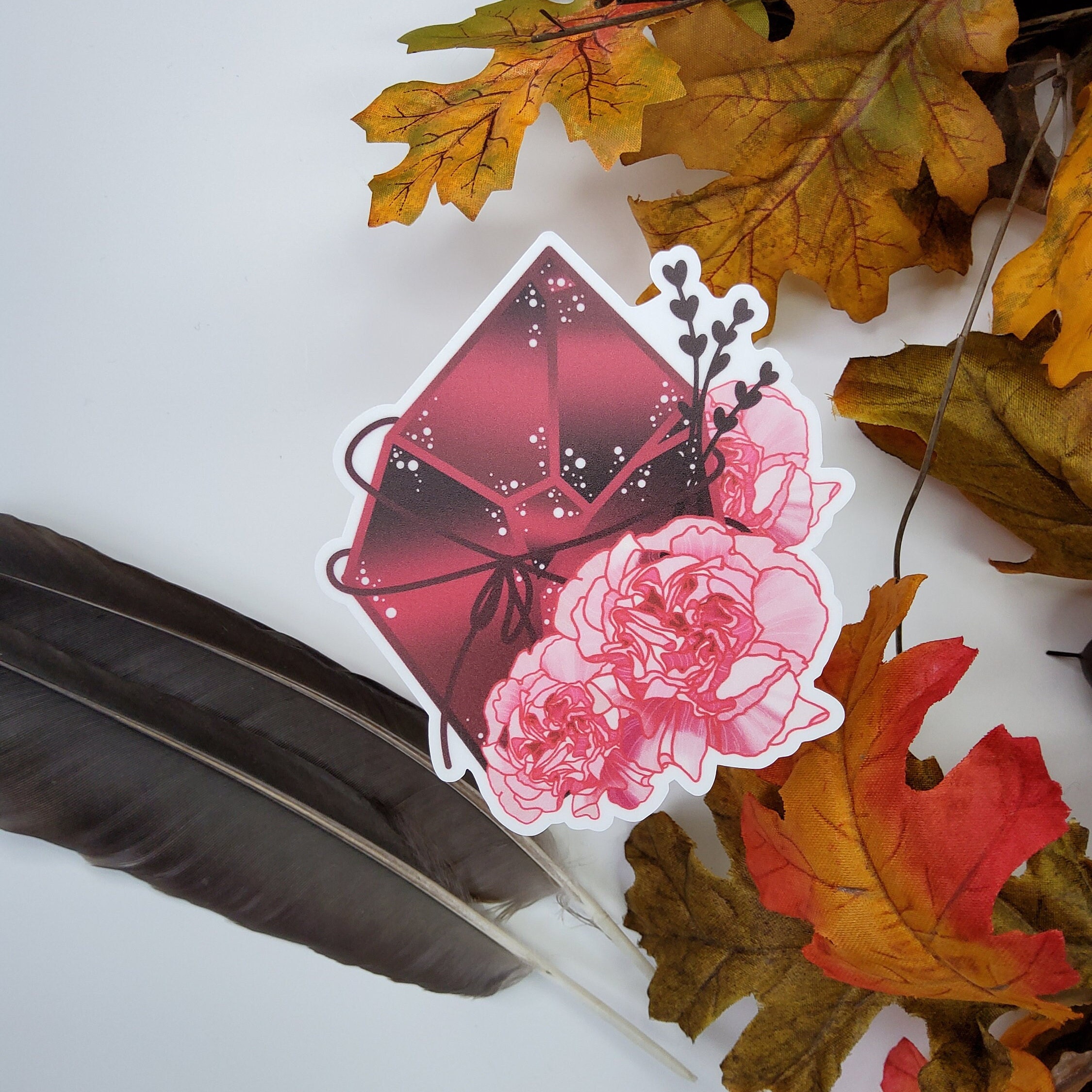 MATTE STICKER: Garnet and Pink Carnation Birthstone Crystal - Etsy