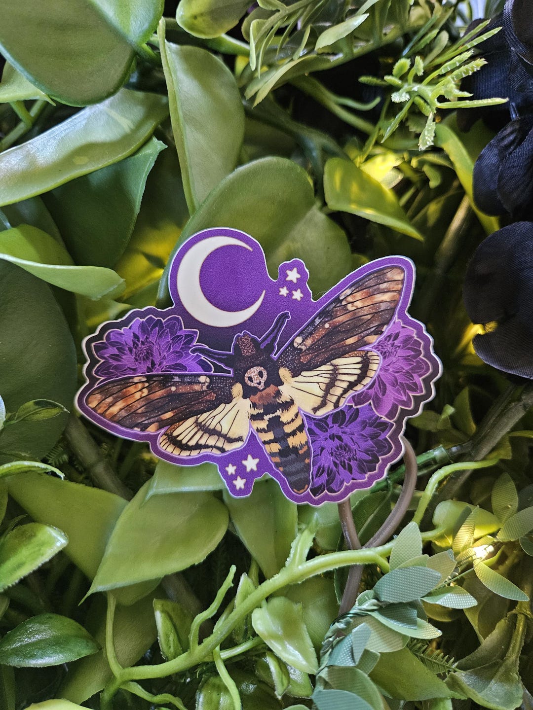 MATTE STICKER: Hawk Moth With Dahlias - Etsy