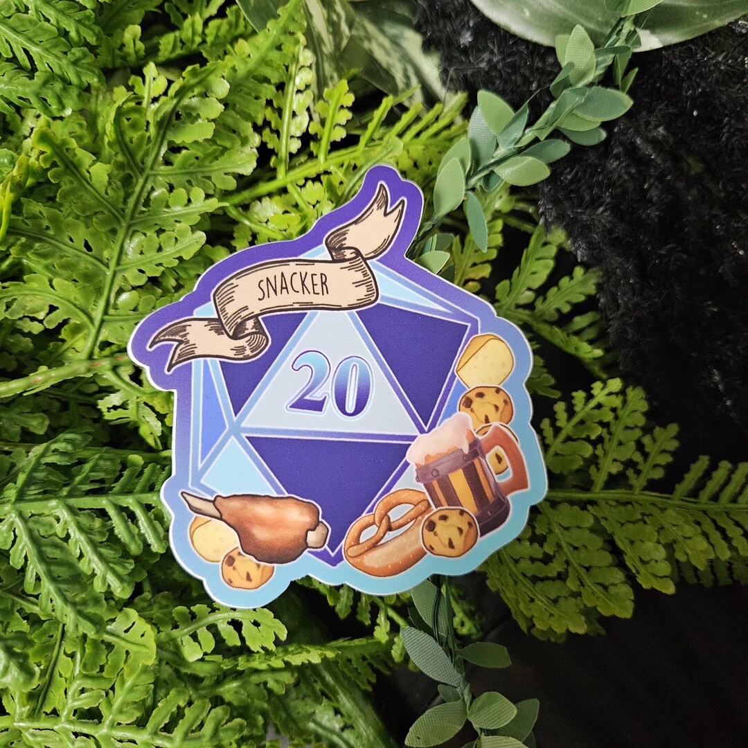 MATTE STICKER: D20 the Snacker , Snacker D20 Sticker , D20 Stickers ...
