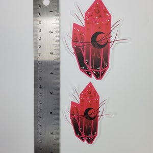 MATTE STICKER: Black and Red Moon Crystal Crystal Sticker - Etsy