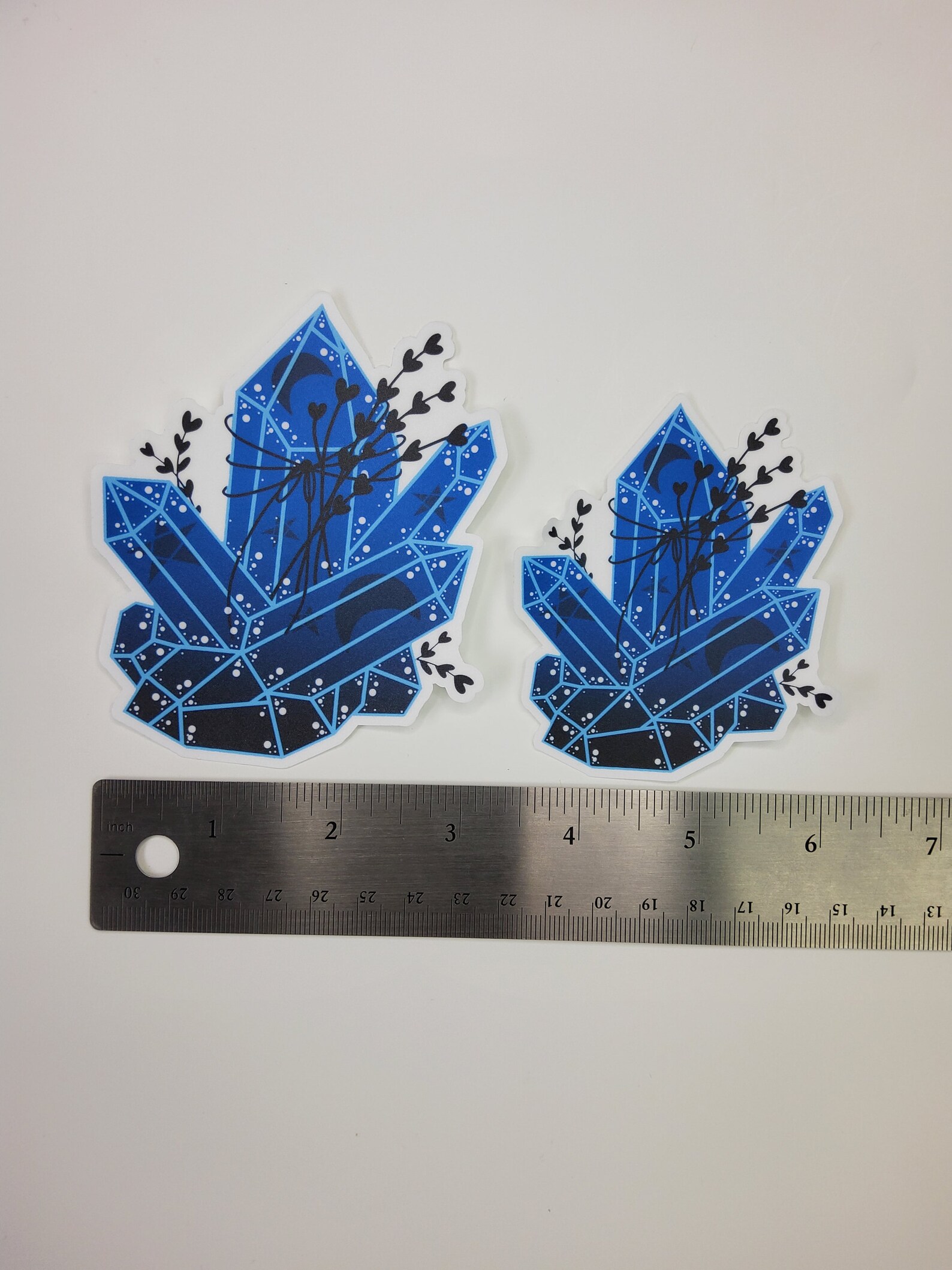 MATTE STICKER: Blue and Black Crystal Moon Dark Aesthetic - Etsy