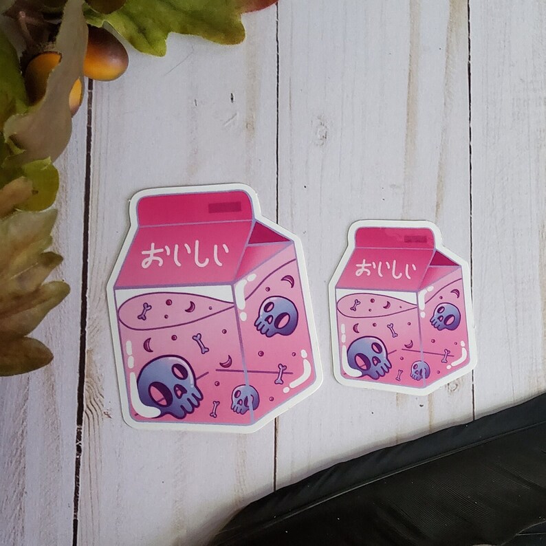 GLOSSY STICKER: Pink Milk Carton Milk Carton Sticker - Etsy