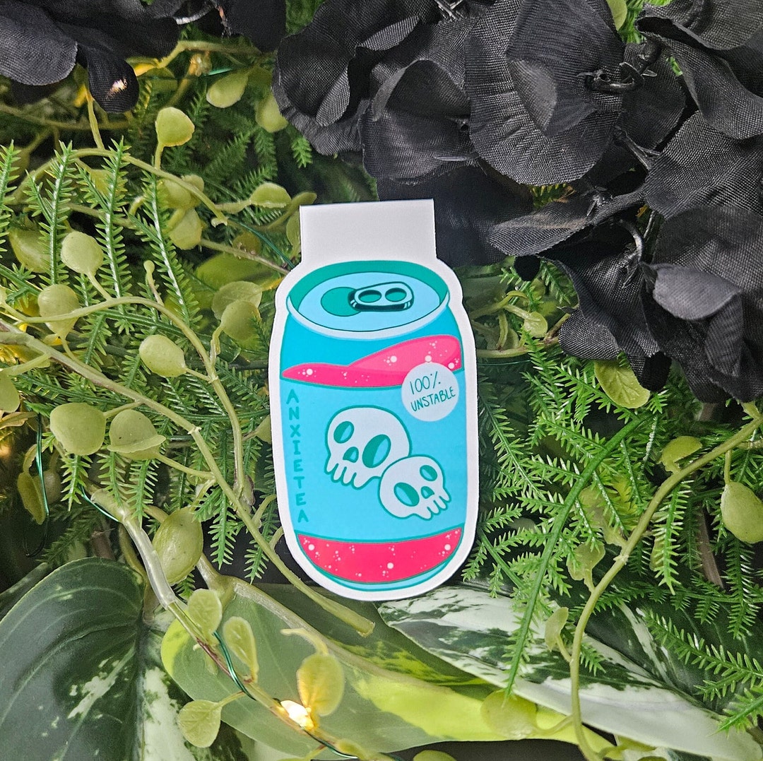 HANDMADE MAGNETIC BOOKMARK: Anxietea Teal Can , Anxietea Teal Magnetic ...