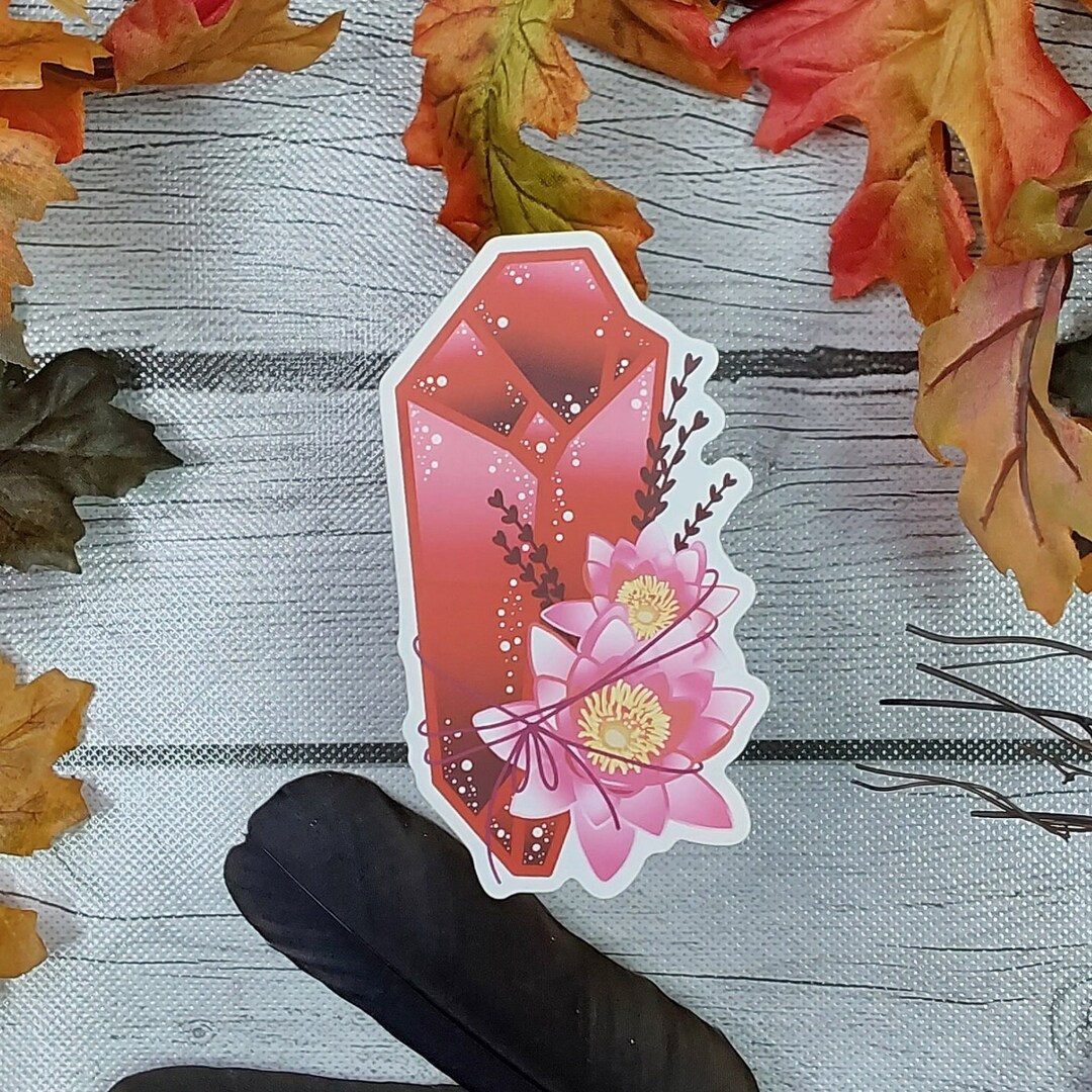 MATTE STICKER: July Ruby and Water Lily Crystal July - Etsy