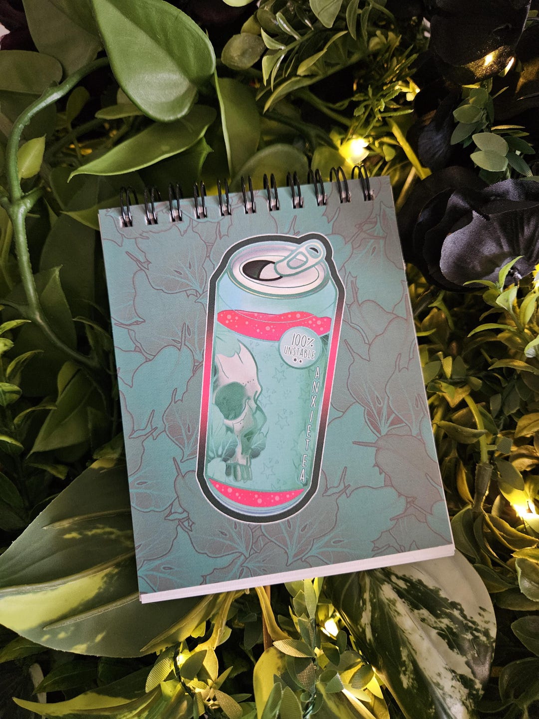 4x5 TOP BOUND Handmade Spiral NOTEBOOK: Anxietea Teal 'tea' Can - Etsy