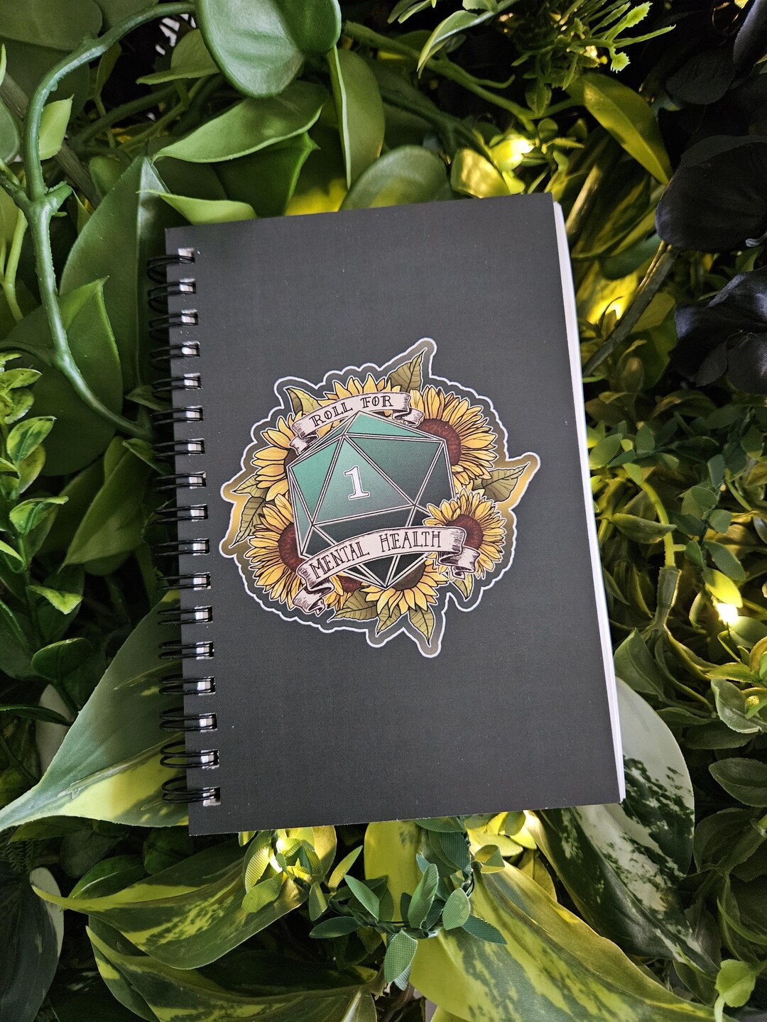4x6 HANDMADE SPIRAL NOTEBOOK: Roll for Mental Health Natural One D20 - Etsy