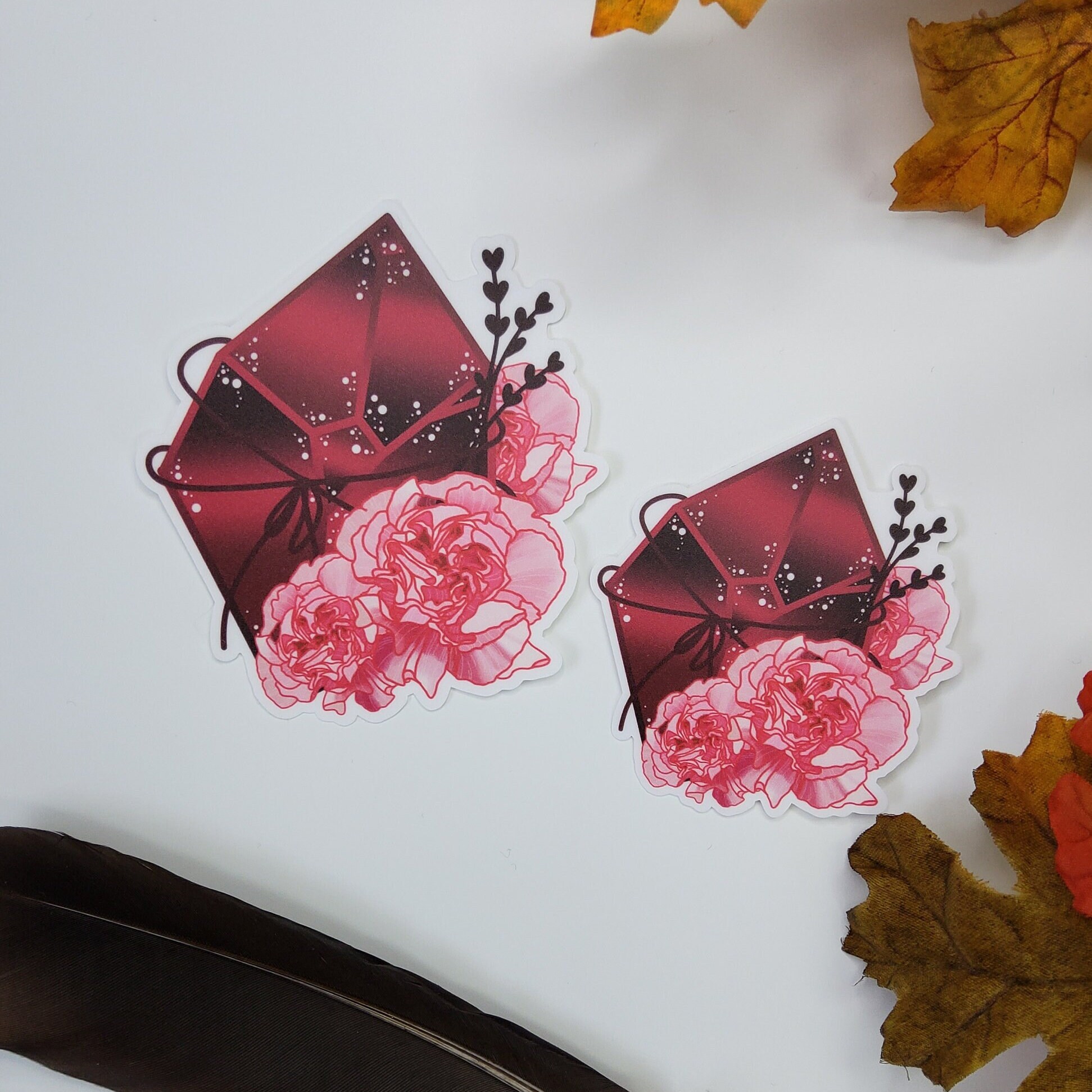 MATTE STICKER: Garnet and Pink Carnation Birthstone Crystal - Etsy