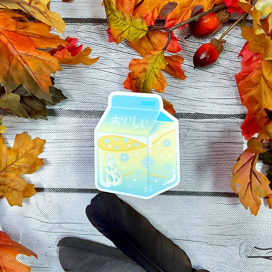 MATTE STICKER: Pastel Blue and Cream Snowy Milk Sticker , Pastel Snow ...