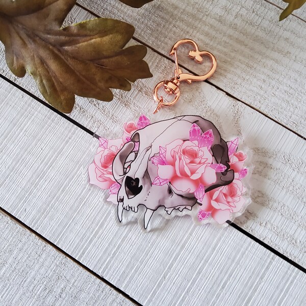 Acrylic Skull Keychain - Etsy