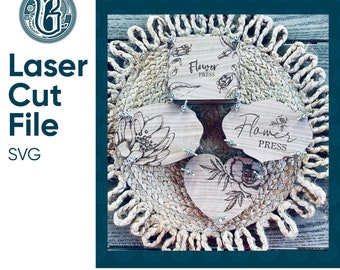 The Little Modern Flower Press / Digital Laser Cut SVG File / | Etsy