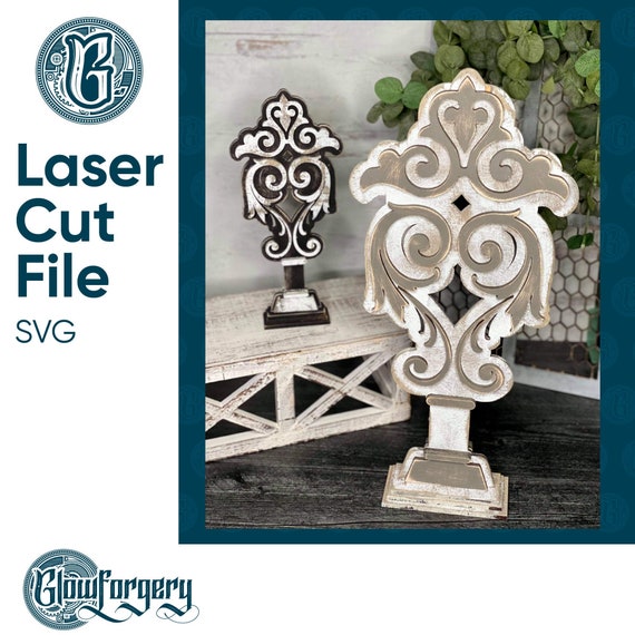 Rustic Scroll Finial Set / Digital Laser Cut SVG File / - Etsy