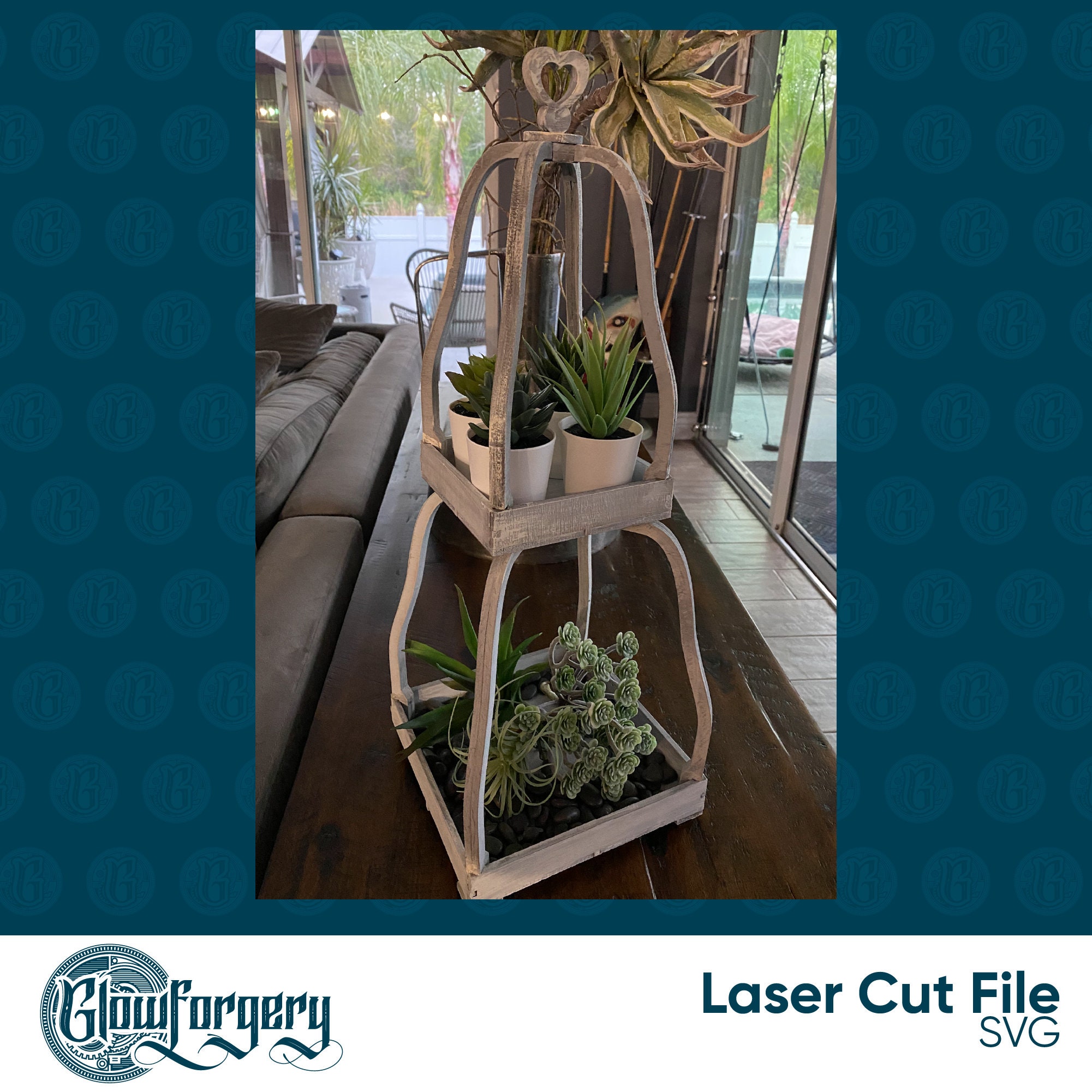 Cloche Set With Tiered Tray / Digital Laser Cut SVG File / Glowforge ...