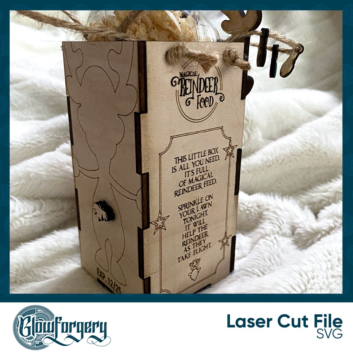 Magic Reindeer Food Box / Digital Laser Cut SVG File / Glowforge / Home ...