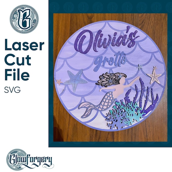 Mermaid Sign With 19 Round / Digital Laser Cut SVG - Etsy