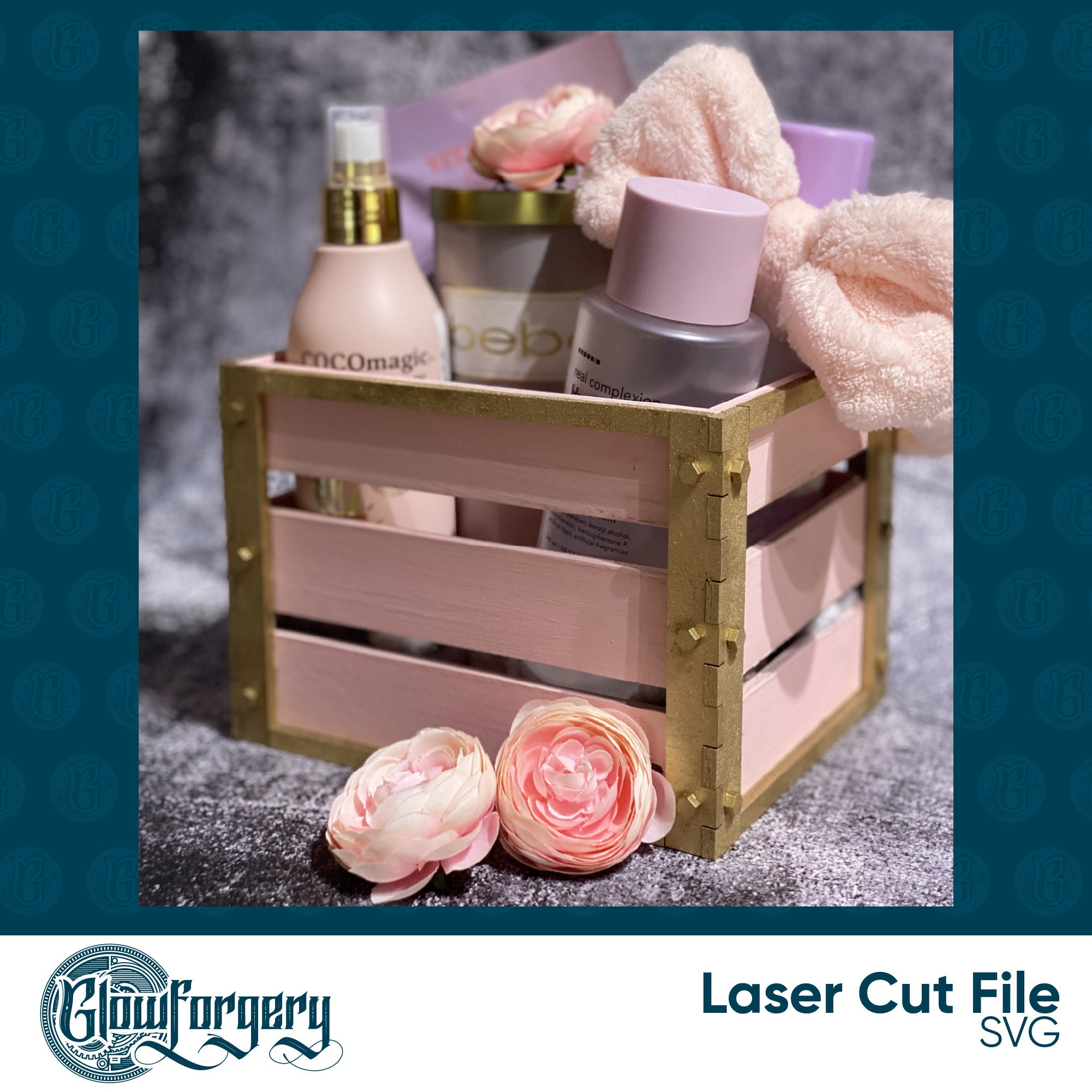 Rustic Crate / Digital Laser Cut SVG File / Glowforge / Home | Etsy