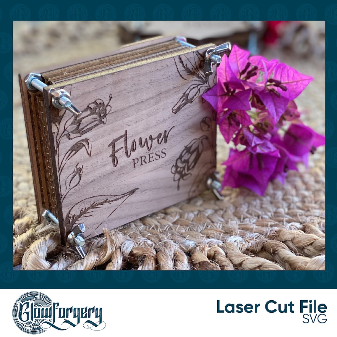 The Little Modern Flower Press / Digital Laser Cut SVG File / - Etsy