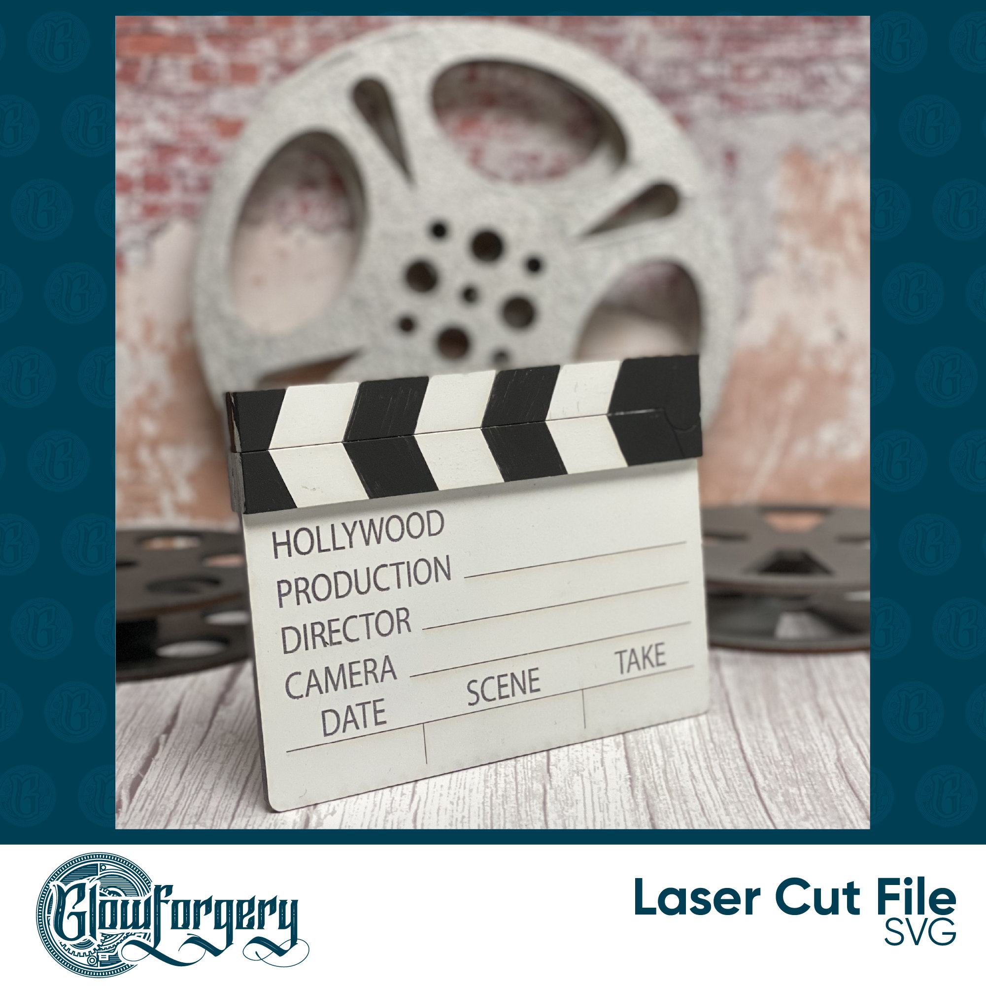 Movie Reel & Clapper Board Set / Digital Laser Cut SVG File / - Etsy