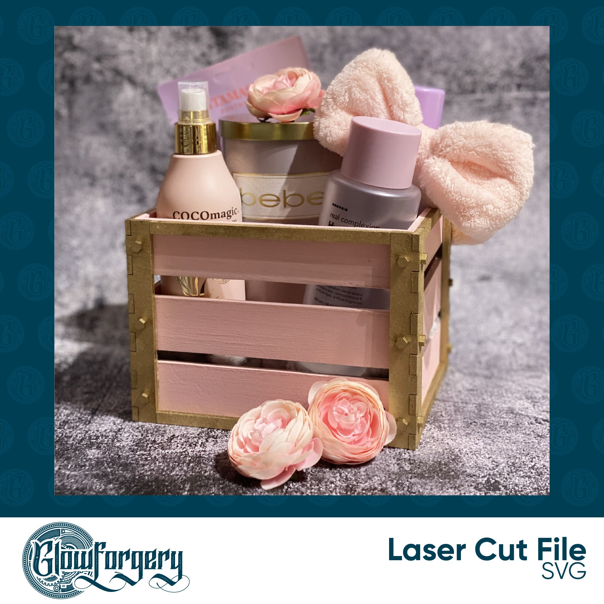 Rustic Crate / Digital Laser Cut SVG File / Glowforge / Home | Etsy