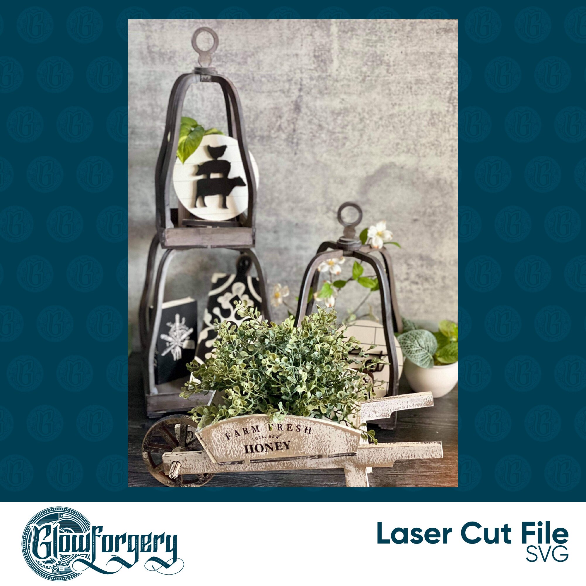 Cloche Set With Tiered Tray / Digital Laser Cut SVG File / - Etsy