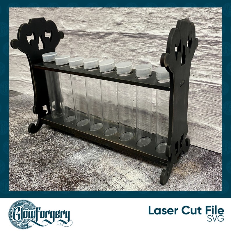 Fancy and Simple Tube Rack / Digital Laser Cut SVG File / Glowforge ...