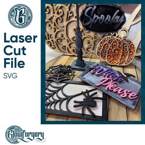Mini Halloween Sign Kit / Digital Laser Cut SVG File / - Etsy
