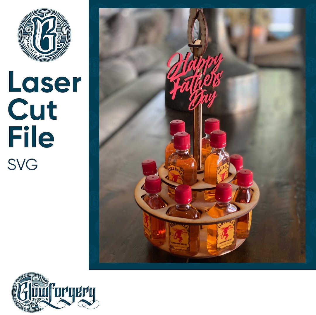 Mini Fireball Bottle Cake Caddy / Digital Laser Cut SVG File ...