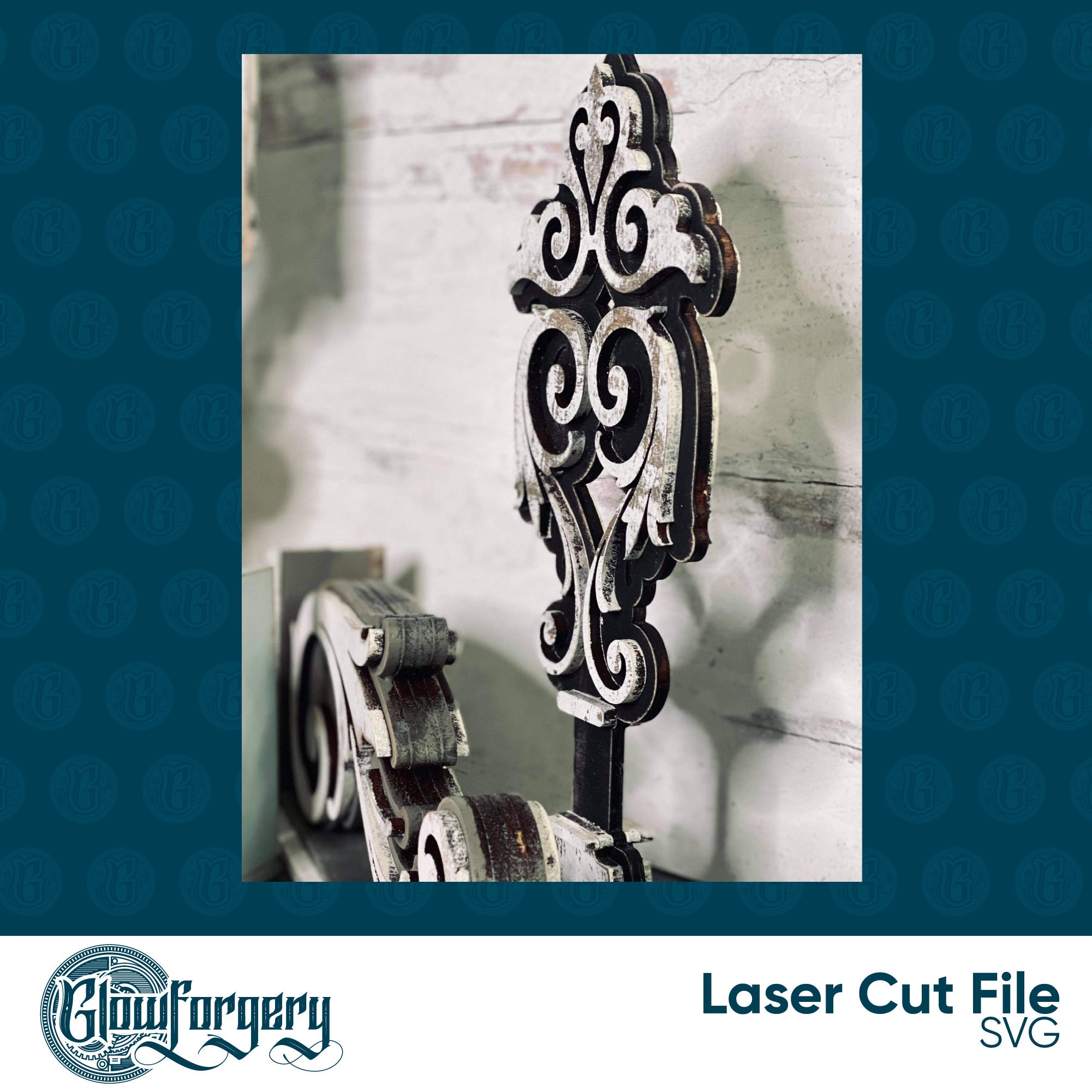 Rustic Scroll Finial Set / Digital Laser Cut SVG File / - Etsy